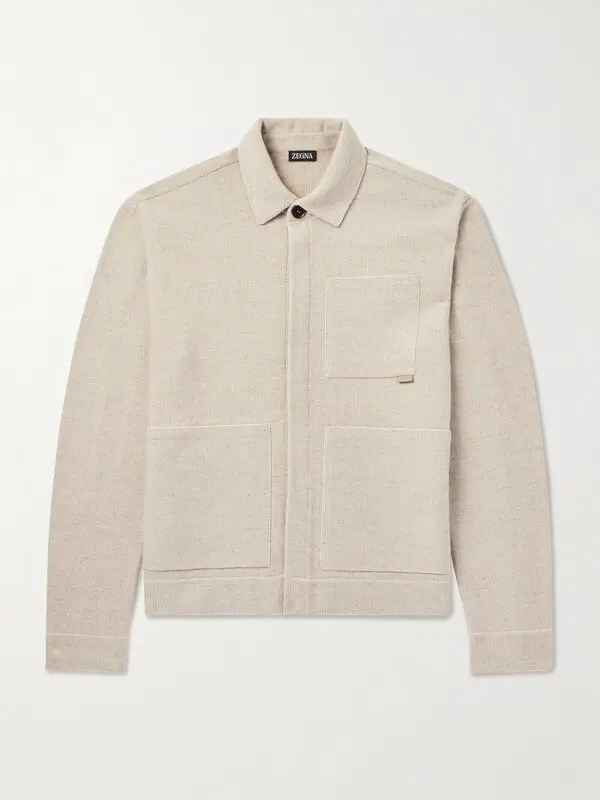 Zegna Wool, Cashmere, Linen And Silk-blend Chore Jacket - Neutrals