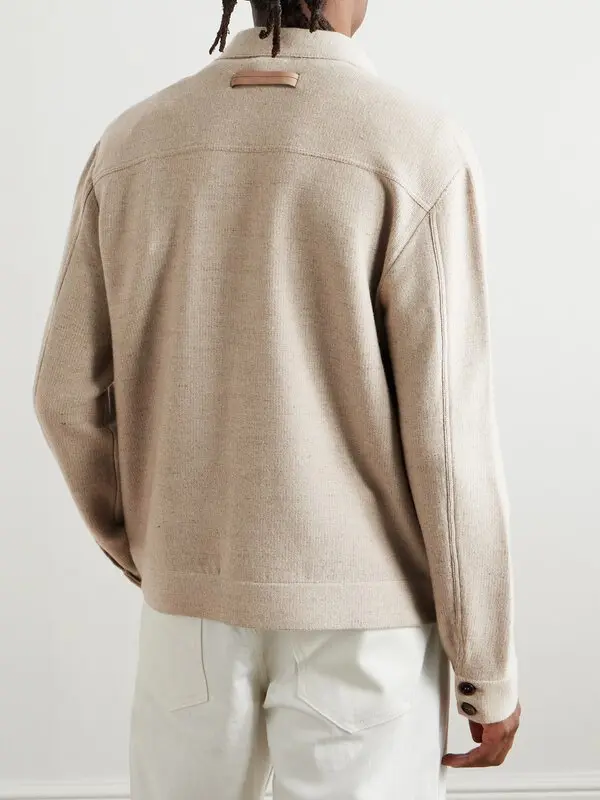 Zegna Wool, Cashmere, Linen And Silk-blend Chore Jacket - Neutrals