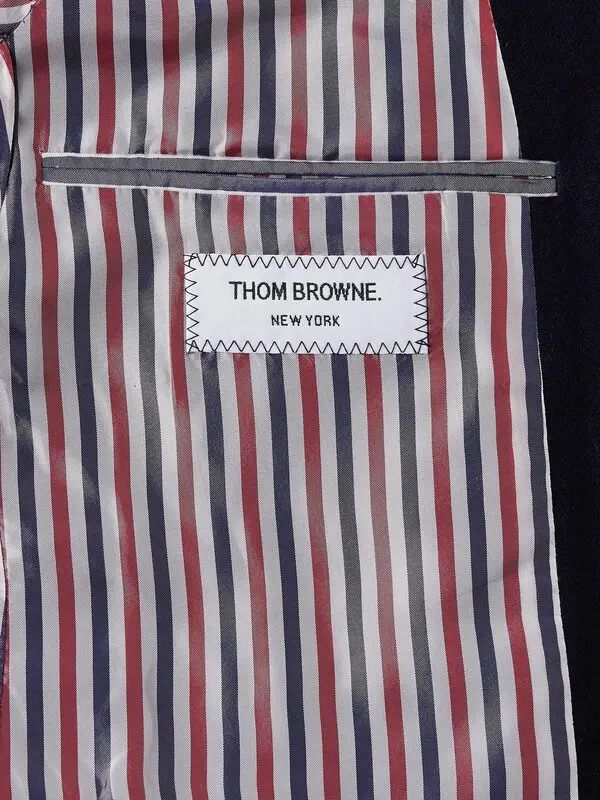 Thom Browne Slim-fit Striped Wool And Cashmere-blend Flannel Suit Jacket - Blue