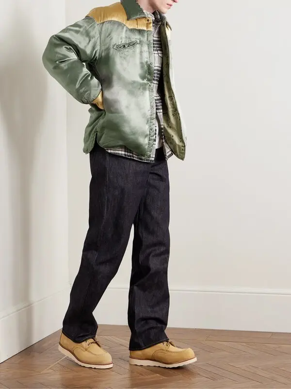 Visvim Panelled Padded Down Jacket - Green