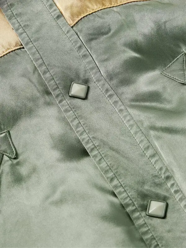Visvim Panelled Padded Down Jacket - Green