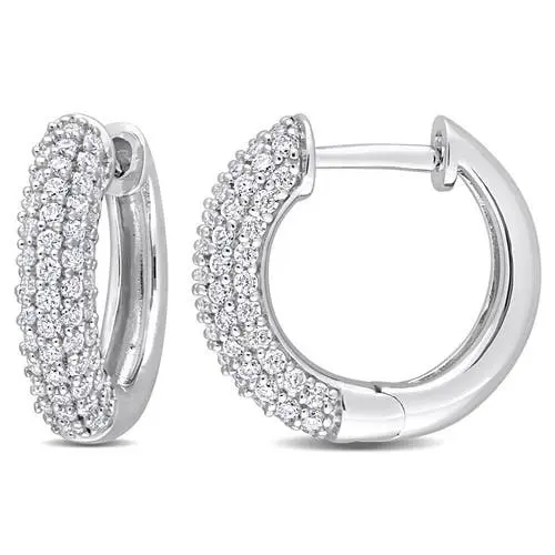 JULIANNA B. Moissanite Hoop Earrings - Sterling Silver