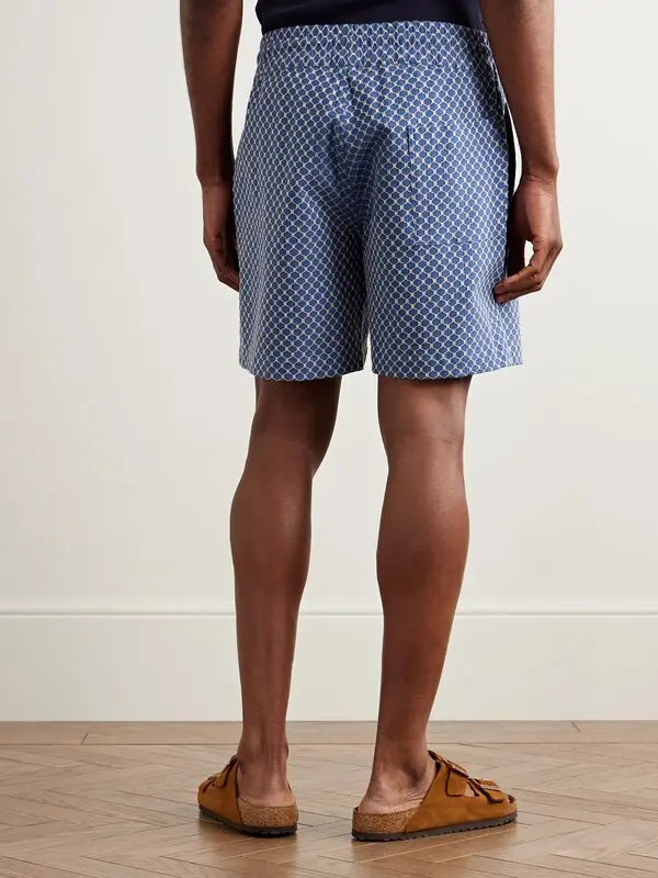 Portuguese Flannel Straight-leg Jacquard Drawstring Shorts