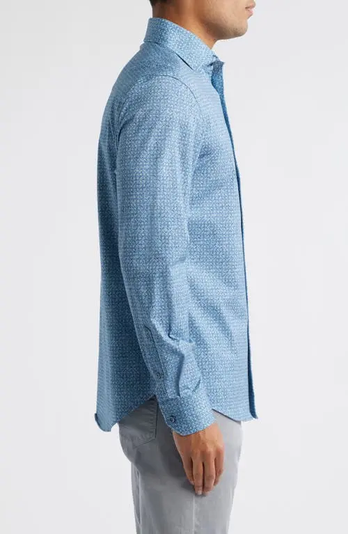 Bugatchi Ooohcotton® Devon Abstract Print Button-up Shirt - Cobalt