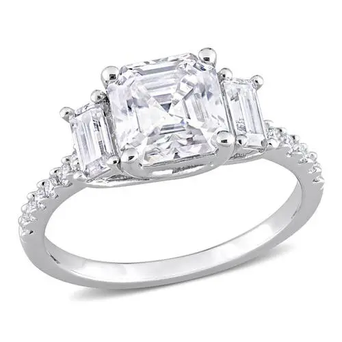 JULIANNA B. Created Moissanite 3-stone Ring - Sterling Silver