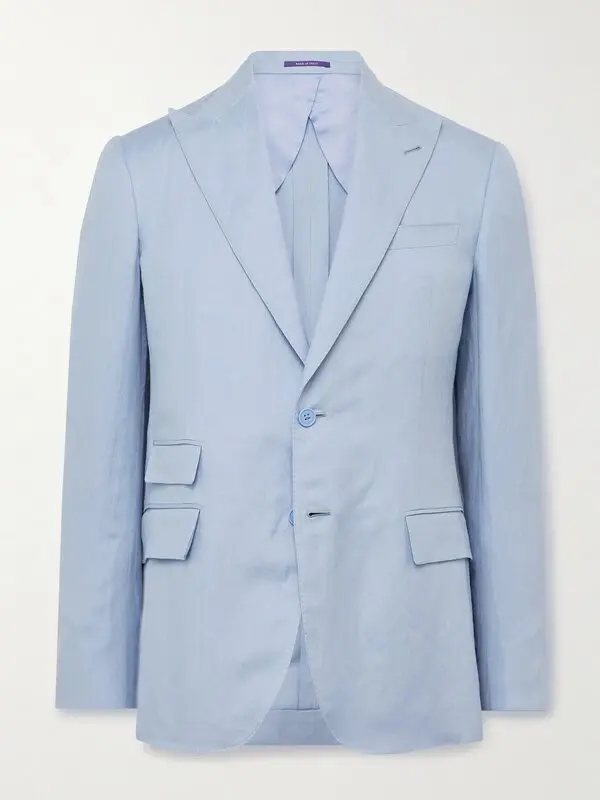 Ralph Lauren Purple Label Slim-fit Silk And Linen-blend Suit Jacket