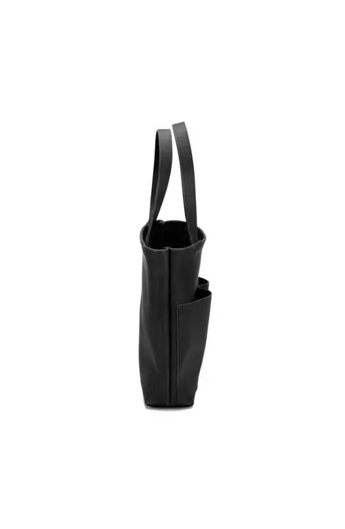 EZRA ARTHUR Brooklyn Leather Tote Bag - Black