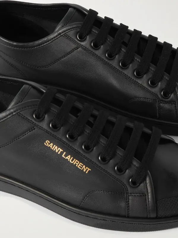 Saint Laurent Gym Low Logo-print Leather Sneakers - Black
