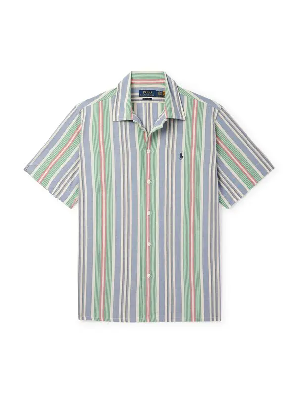 Polo Ralph Lauren Logo-embroidered Striped Cotton Shirt - Green