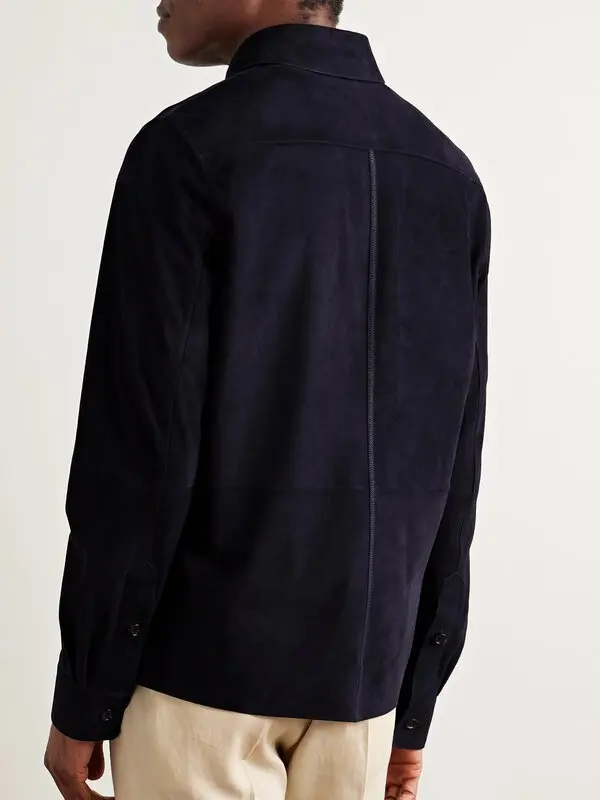 Ralph Lauren Purple Label Suede Bomber Jacket