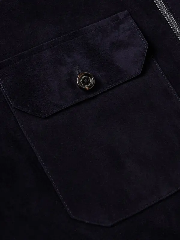 Ralph Lauren Purple Label Suede Bomber Jacket
