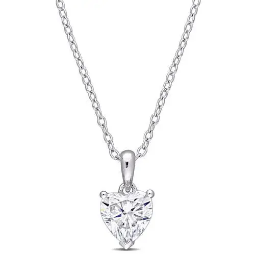 JULIANNA B. Moissanite Heart Pendant Necklace - Sterling Silver