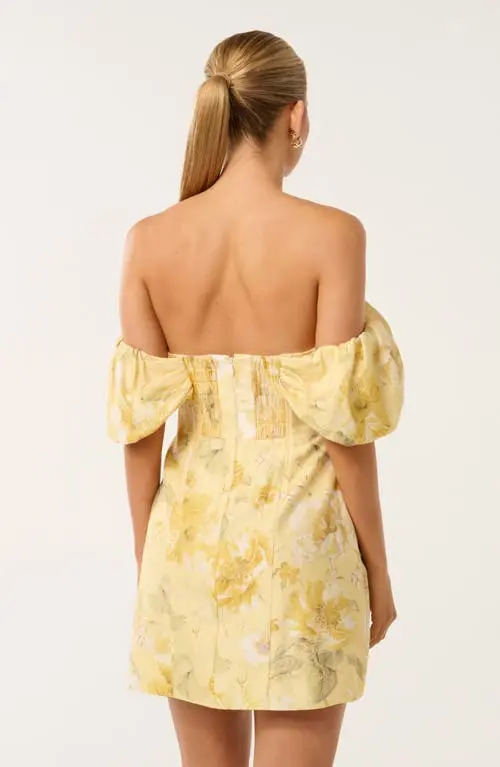 Ever New Jacquie Off-The-Shoulder Mini Dress In Gold Layla Botanica - 69%  Off | Editorialist