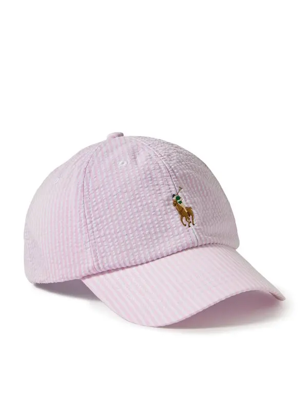 Ralph Lauren Logo-embroidered Striped Baseball Cap - Pink