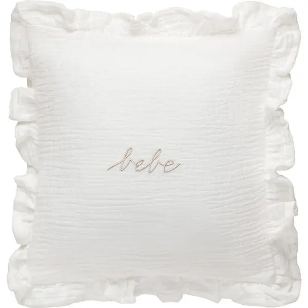 DOMANI HOME Bebe Ruffle Cotton Gauze Accent Pillow Sham - White