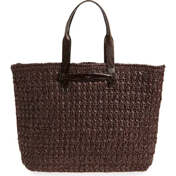 Dolce & Gabbana Adamo Raffia Shopper Bag - Moro/ Ebano