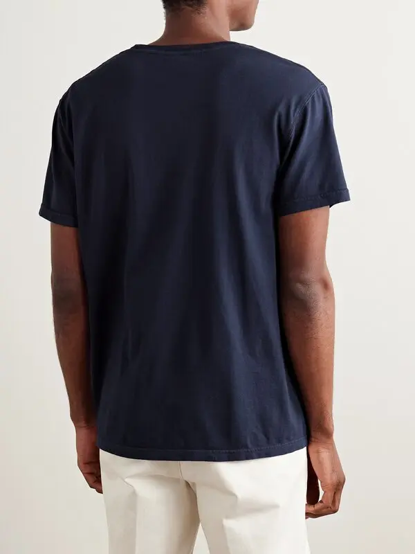 NOAH Core Logo-print Cotton-jersey T-shirt - Blue