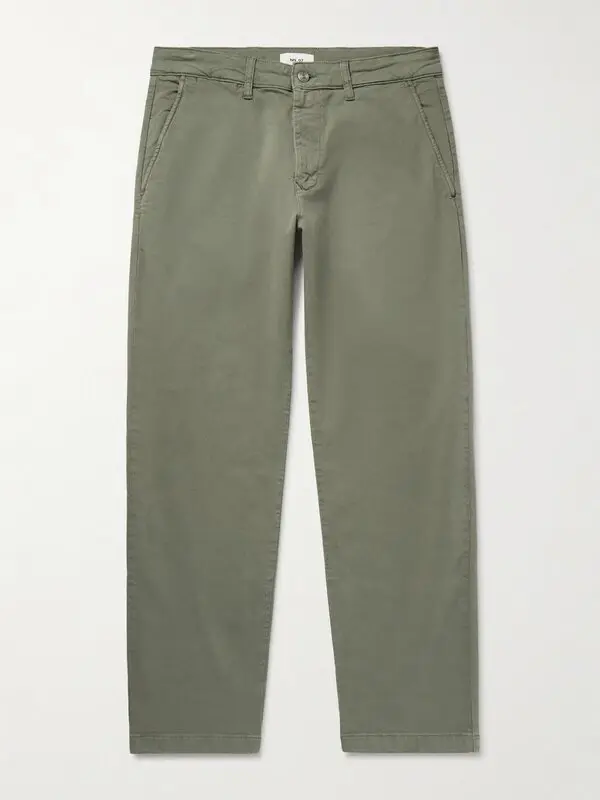 Nn07 Aden 1923 Straight-leg Organic Cotton-blend Twill Chinos - Green