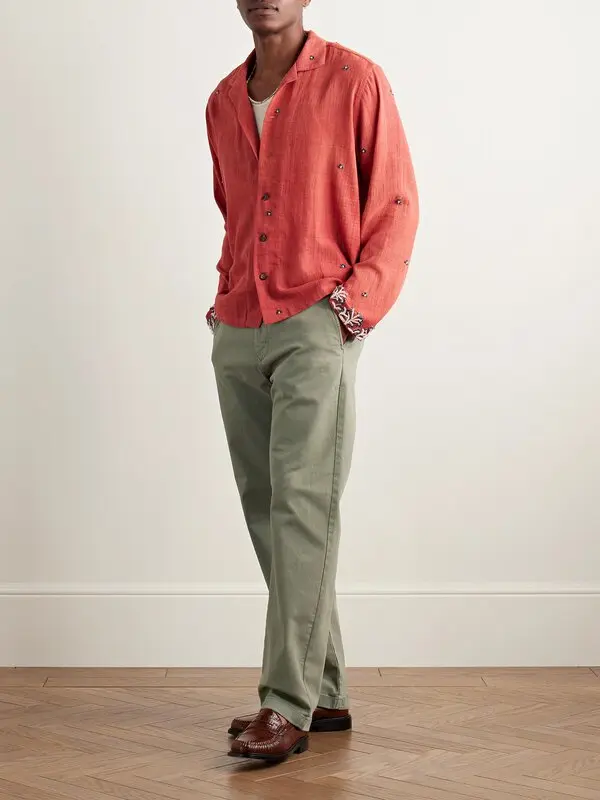 Nn07 Aden 1923 Straight-leg Organic Cotton-blend Twill Chinos - Green