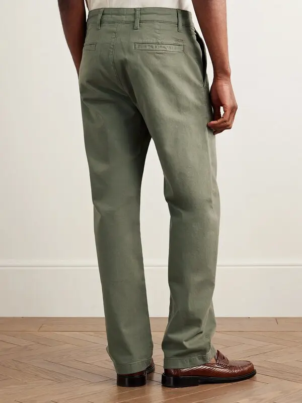 Nn07 Aden 1923 Straight-leg Organic Cotton-blend Twill Chinos - Green