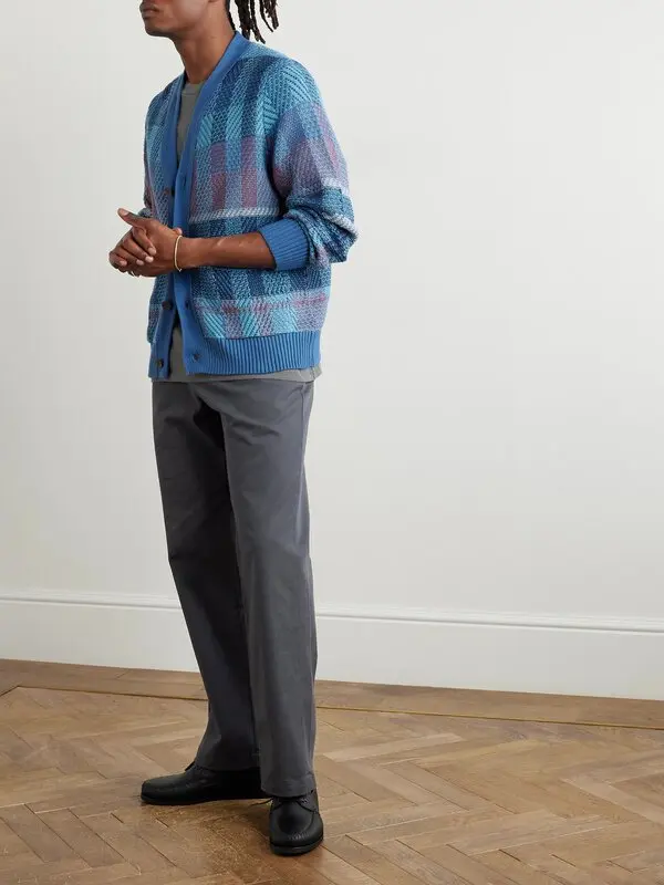 Mr P. Edward Straight-leg Pleated Cavalry Twill Trousers - Gray