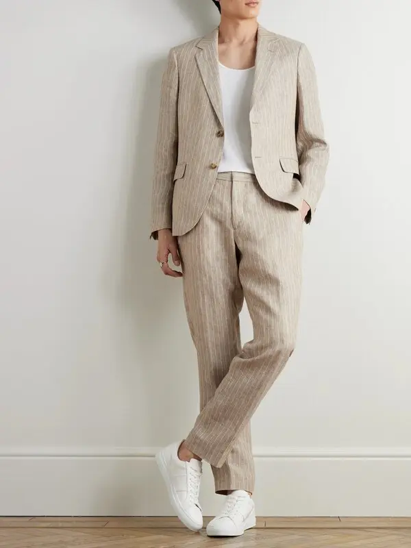Mr P. Striped Linen Suit Jacket