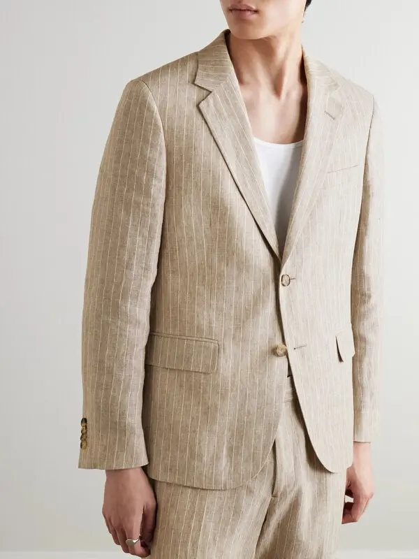 Mr P. Striped Linen Suit Jacket