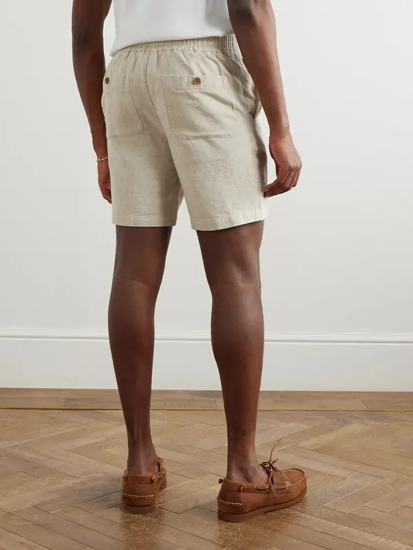 Mr P. Straight-leg Linen And Cotton-blend Shorts