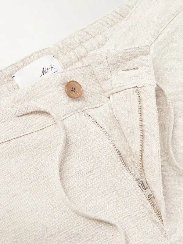 Mr P. Straight-leg Linen And Cotton-blend Shorts