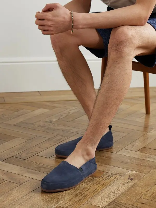 Mulo Collapsible-heel Suede Loafers