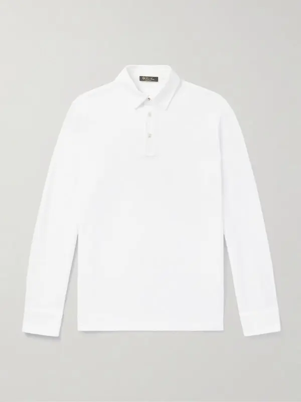 Loro Piana Cotton-piqué Polo Shirt - White