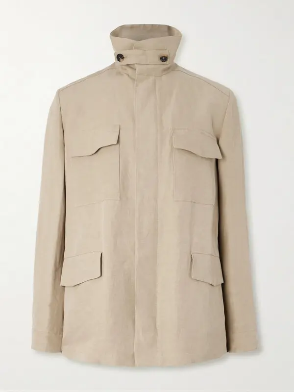 Loro Piana Linen And Silk-blend Field Jacket - Neutrals