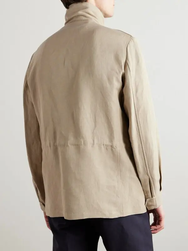 Loro Piana Linen And Silk-blend Field Jacket - Neutrals