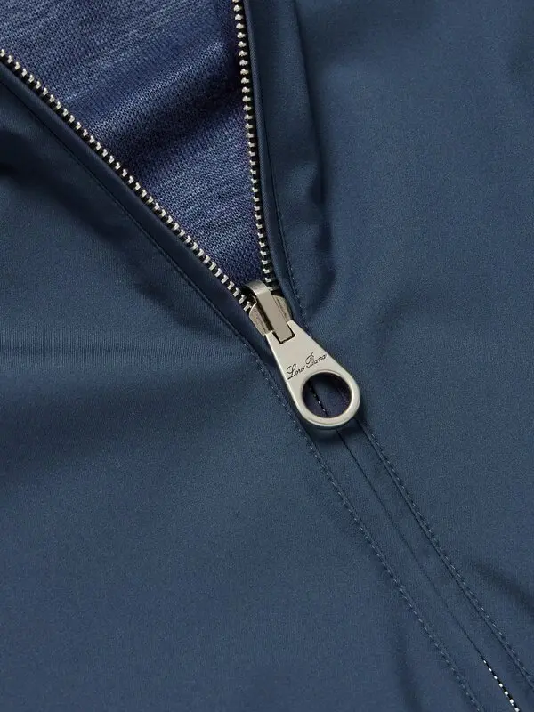 Loro Piana Reversible Storm System® Jersey And Twill Bomber Jacket - Blue