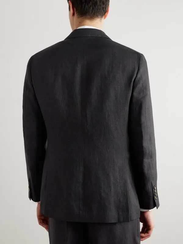 Brunello Cucinelli Double-breasted Linen Suit Jacket