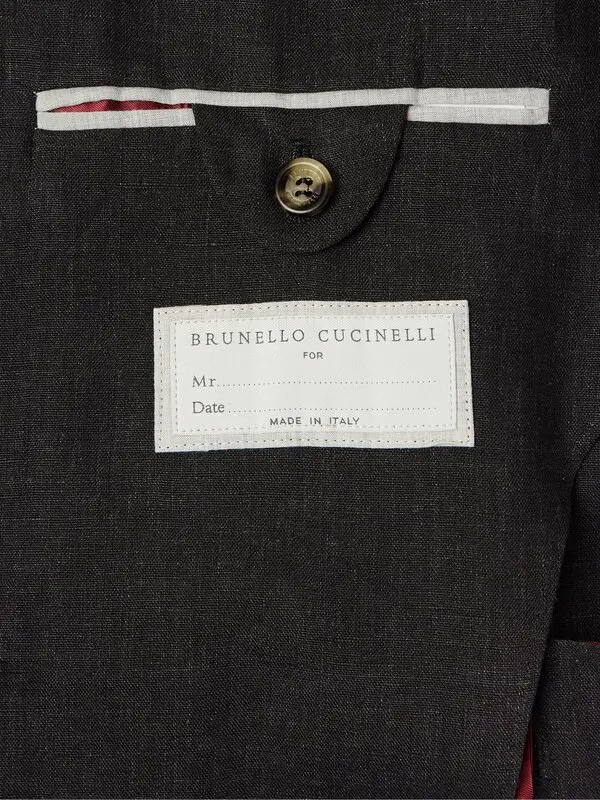 Brunello Cucinelli Double-breasted Linen Suit Jacket
