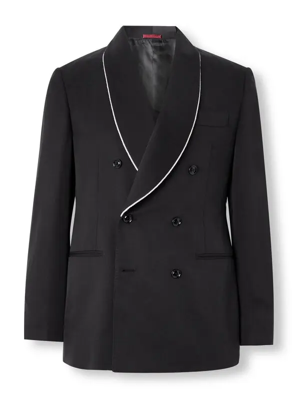 Brunello Cucinelli Double-breasted Shawl-lapel Silk-twill Tuxedo Jacket - Black