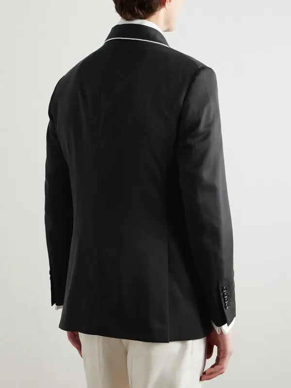 Brunello Cucinelli Double-breasted Shawl-lapel Silk-twill Tuxedo Jacket