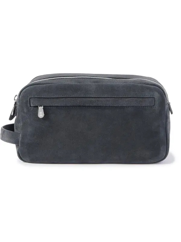 Brunello Cucinelli Suede Wash Bag - Black