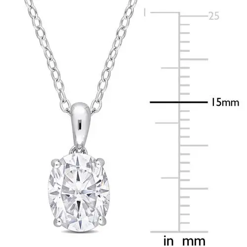 JULIANNA B. Moissanite Oval Solitaire Pendant Necklace