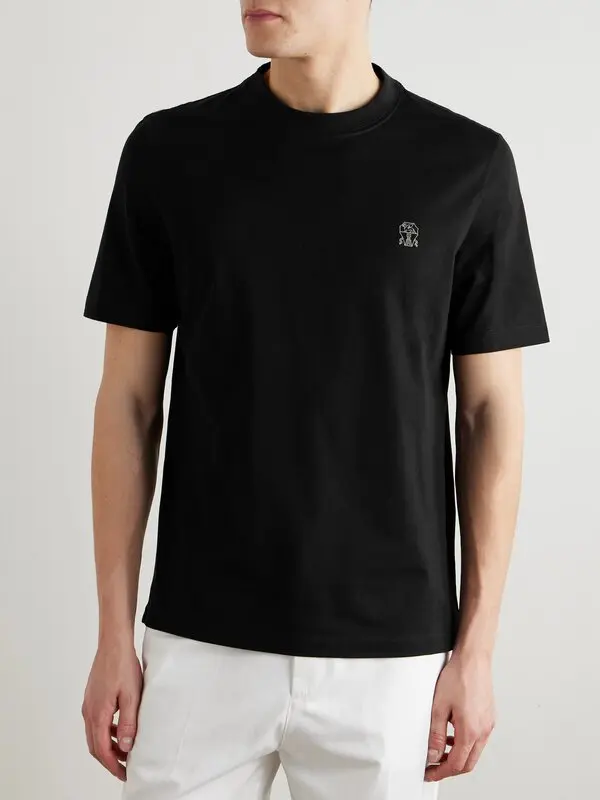 Brunello Cucinelli Logo-print Cotton-jersey T-shirt