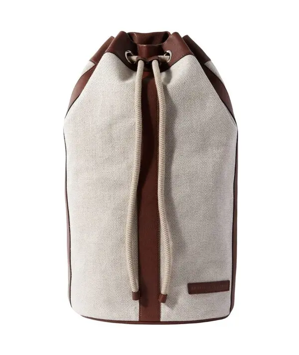 Brunello Cucinelli Leather-trimmed Canvas Backpack - Neutrals