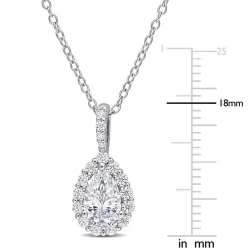 JULIANNA B. Moissanite Teardrop Halo Pendant