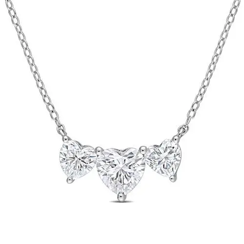 JULIANNA B. Moissanite Triple-heart Necklace - Sterling Silver