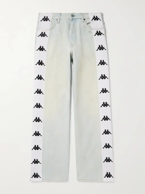 Acne Studios Kappa Straight-leg Webbing-trimmed Jeans - Blue