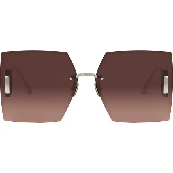 Dior 30montaigne S7u Oversized Geometric Sunglasses - Matte Rose Gold / Roviex