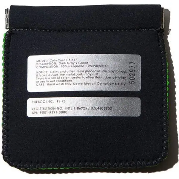 PUEBCO Coin Card Holder - Dark Gray/green