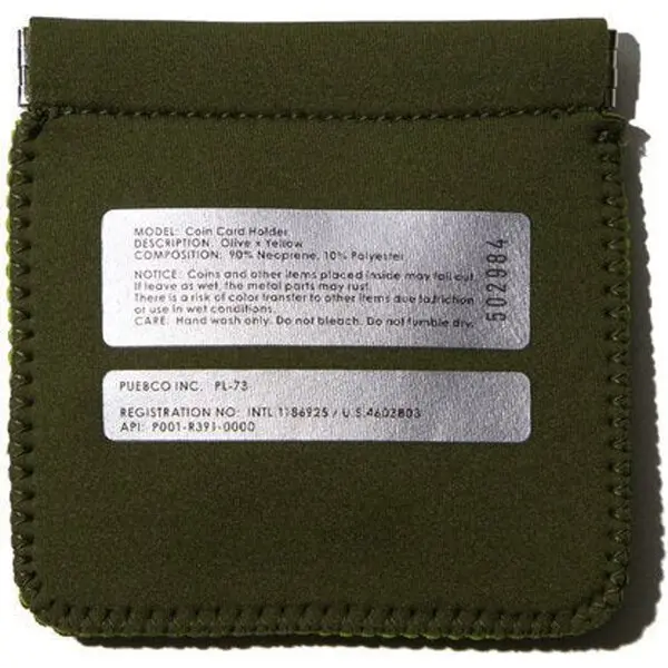 PUEBCO Coin Card Holder - Olive/yellow