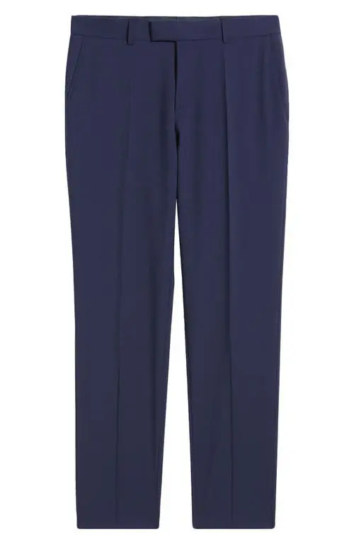 BOSS Flat Front Wool Suit Pants - Open Blue