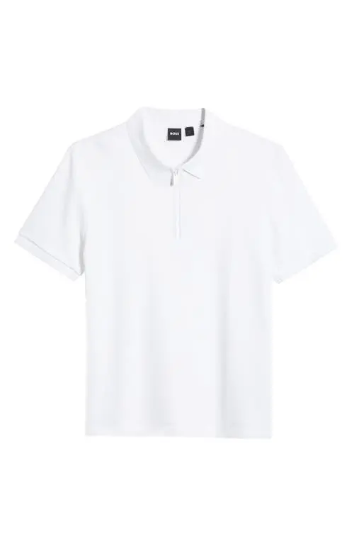 BOSS Paras Quarter Zip Cotton Polo